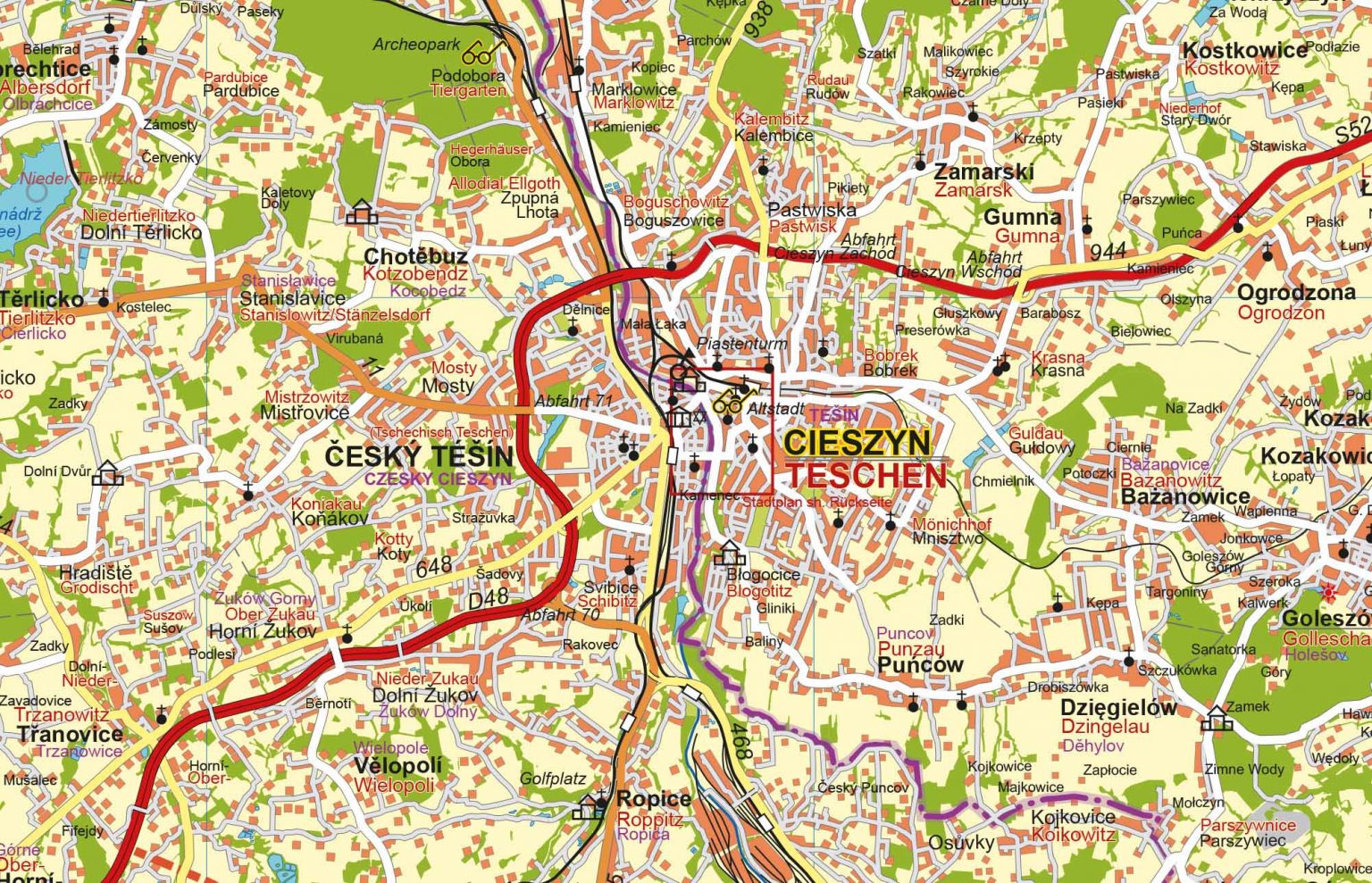 Neuerscheinung: Neue Landkarte vom Teschener Land/ Mährisch Schlesien ...